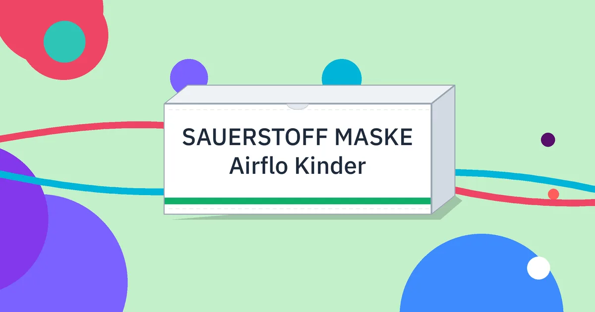 Symbolbild: Packung mit der Aufschrift SAUERSTOFF MASKE Airflo Kinder (PZN 07352860) – Verfügbarkeit und Bezug in Apotheken in Frankfurt am Main