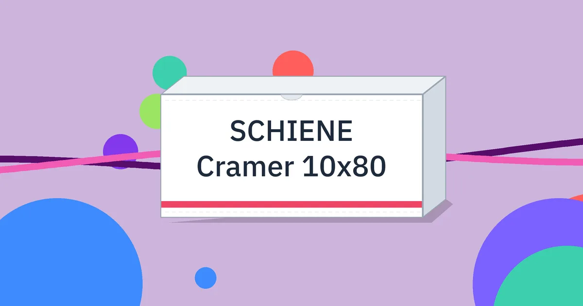 Symbolbild: Packung mit der Aufschrift SCHIENE Cramer 10x80 (PZN 04850296) – Verfügbarkeit und Bezug in Apotheken in Frankfurt am Main