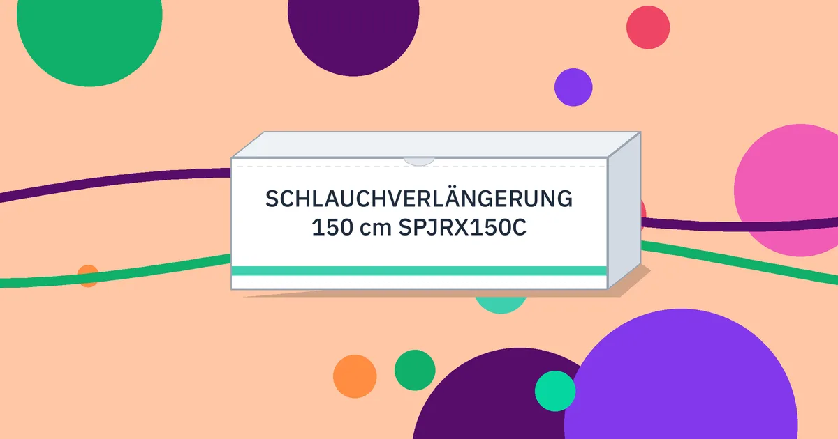Symbolbild: Packung mit der Aufschrift SCHLAUCHVERLÄNGERUNG 150 cm SPJRX150C (PZN 18767498) – Verfügbarkeit und Bezug in Apotheken in Frankfurt am Main