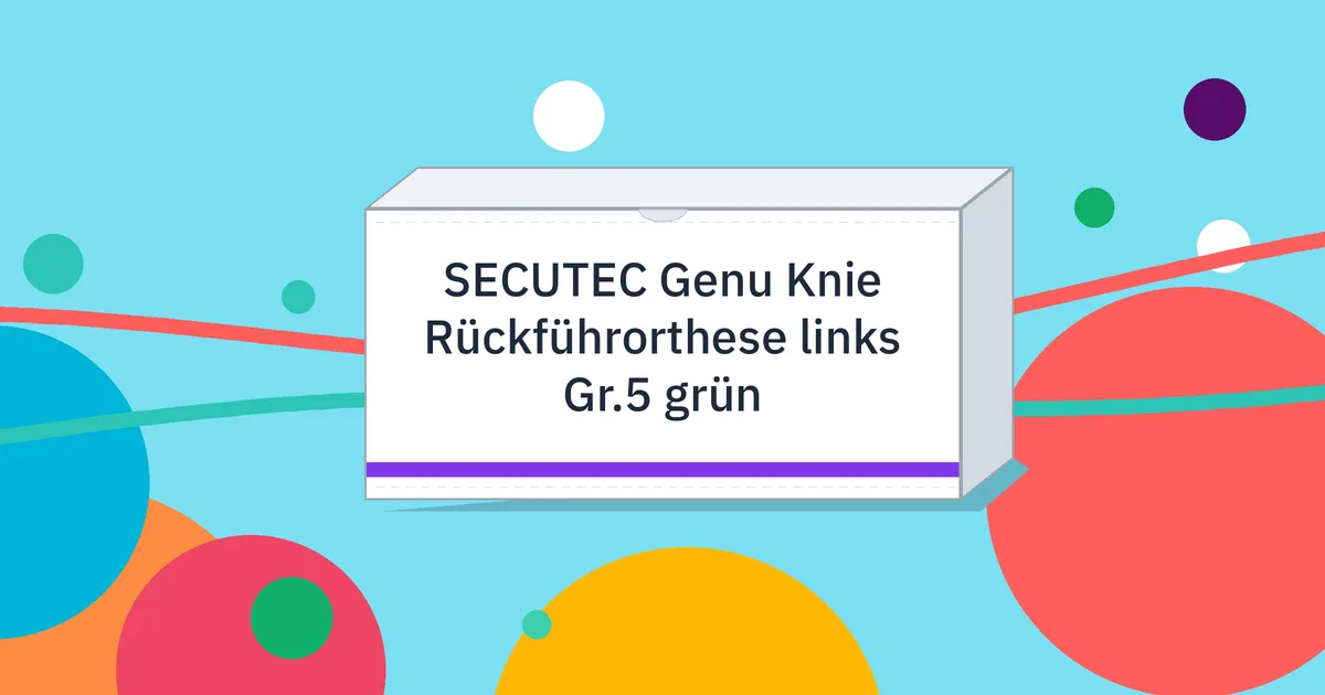 Symbolbild: Packung mit der Aufschrift SECUTEC Genu Knie Rückführorthese links Gr.5 grün (PZN 12511119) – Verfügbarkeit und Bezug in Apotheken in Frankfurt am Main