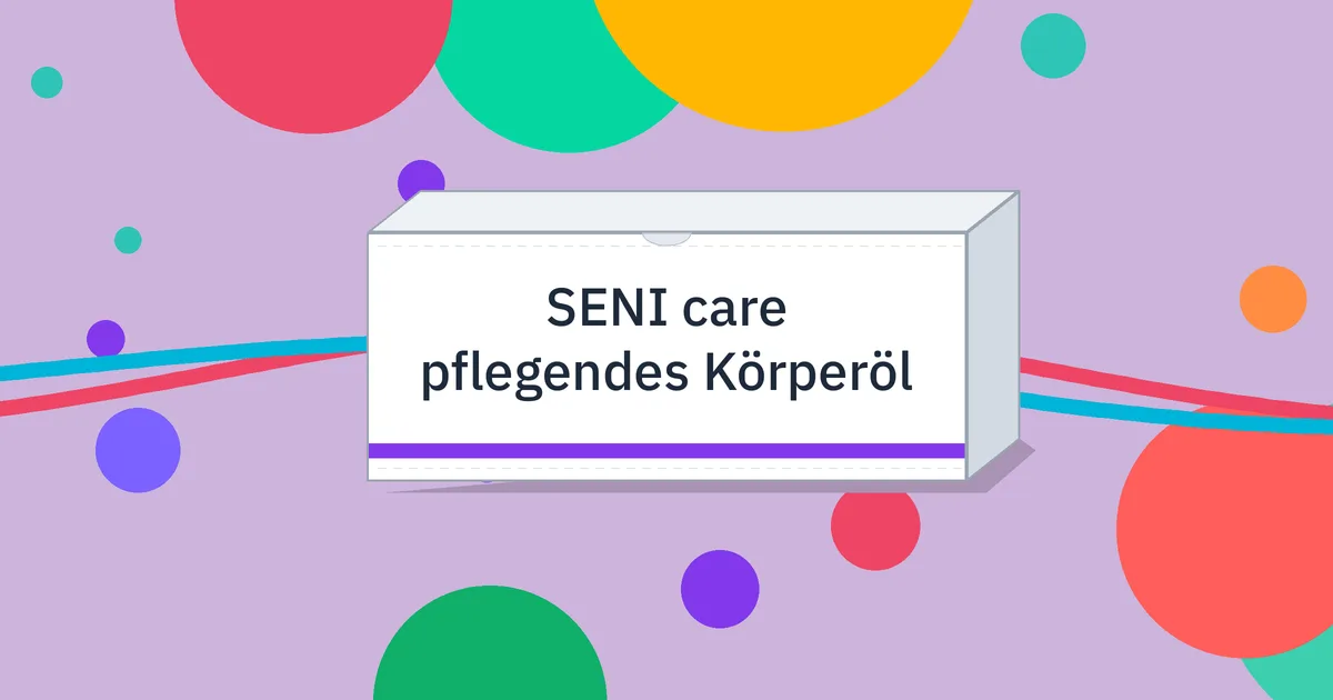 Symbolbild: Packung mit der Aufschrift SENI care pflegendes Körperöl (PZN 15743184) – Verfügbarkeit und Bezug in Apotheken in Frankfurt am Main