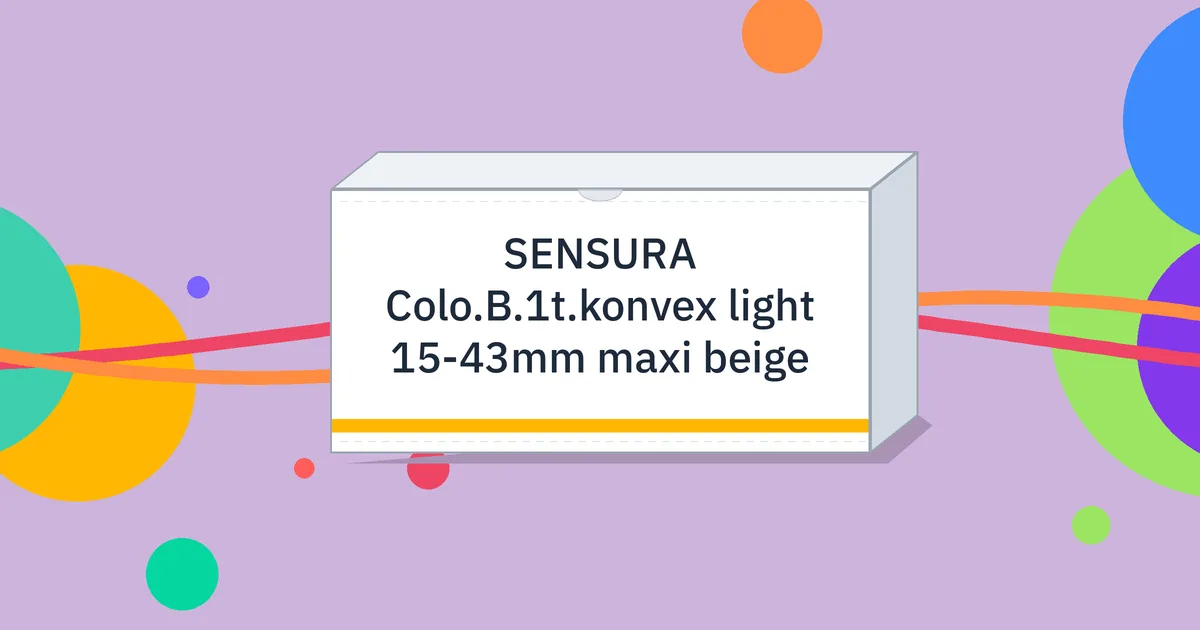 Symbolbild: Packung mit der Aufschrift SENSURA Colo.B.1t.konvex light 15-43mm maxi beige (PZN 00827662) – Verfügbarkeit und Bezug in Apotheken in Frankfurt am Main