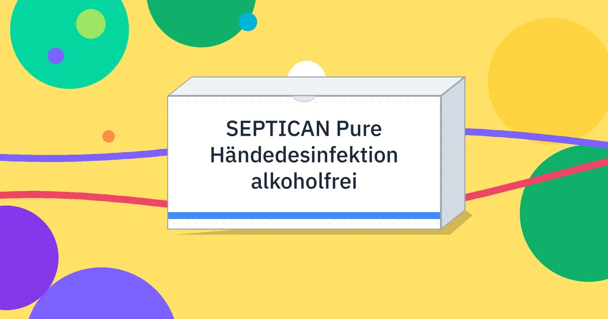Symbolbild: Packung mit der Aufschrift SEPTICAN Pure Händedesinfektion alkoholfrei (PZN 20371253) – Verfügbarkeit und Bezug in Apotheken in Frankfurt am Main
