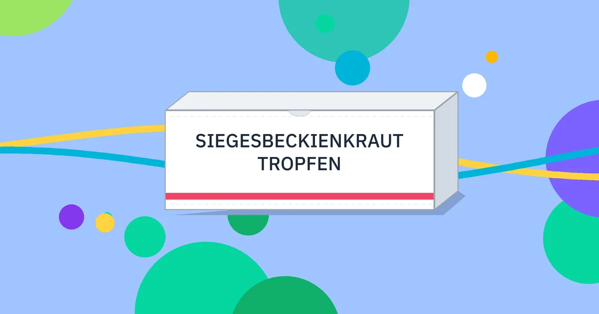 Symbolbild: Packung mit der Aufschrift SIEGESBECKIENKRAUT TROPFEN (PZN 14282976) – Verfügbarkeit und Bezug in Apotheken in Frankfurt am Main