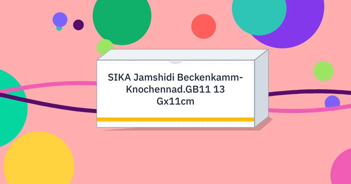 Symbolbild: Packung mit der Aufschrift SIKA Jamshidi Beckenkamm-Knochennad.GB11 13 Gx11cm (PZN 20595260) – Verfügbarkeit und Bezug in Apotheken in Frankfurt am Main