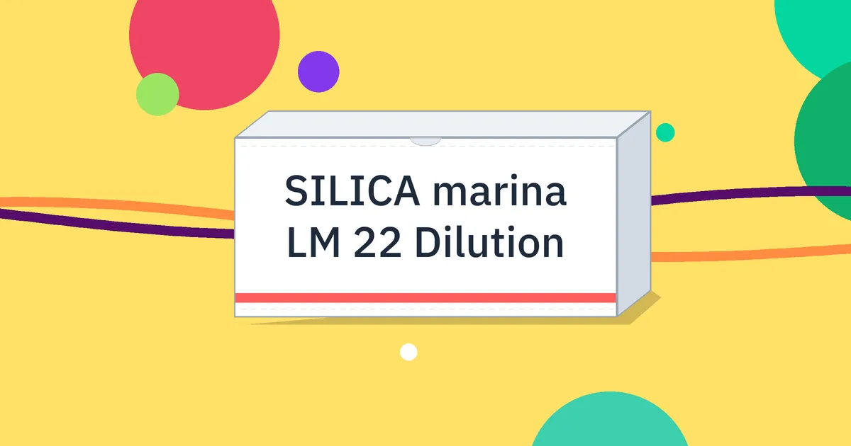 Symbolbild: Packung mit der Aufschrift SILICA marina LM 22 Dilution (PZN 13189855) – Verfügbarkeit und Bezug in Apotheken in Frankfurt am Main