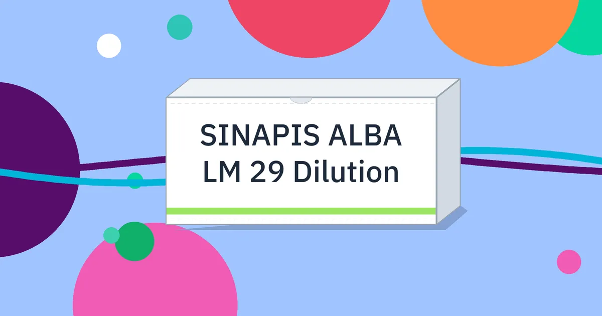 Symbolbild: Packung mit der Aufschrift SINAPIS ALBA LM 29 Dilution (PZN 13190829) – Verfügbarkeit und Bezug in Apotheken in Frankfurt am Main