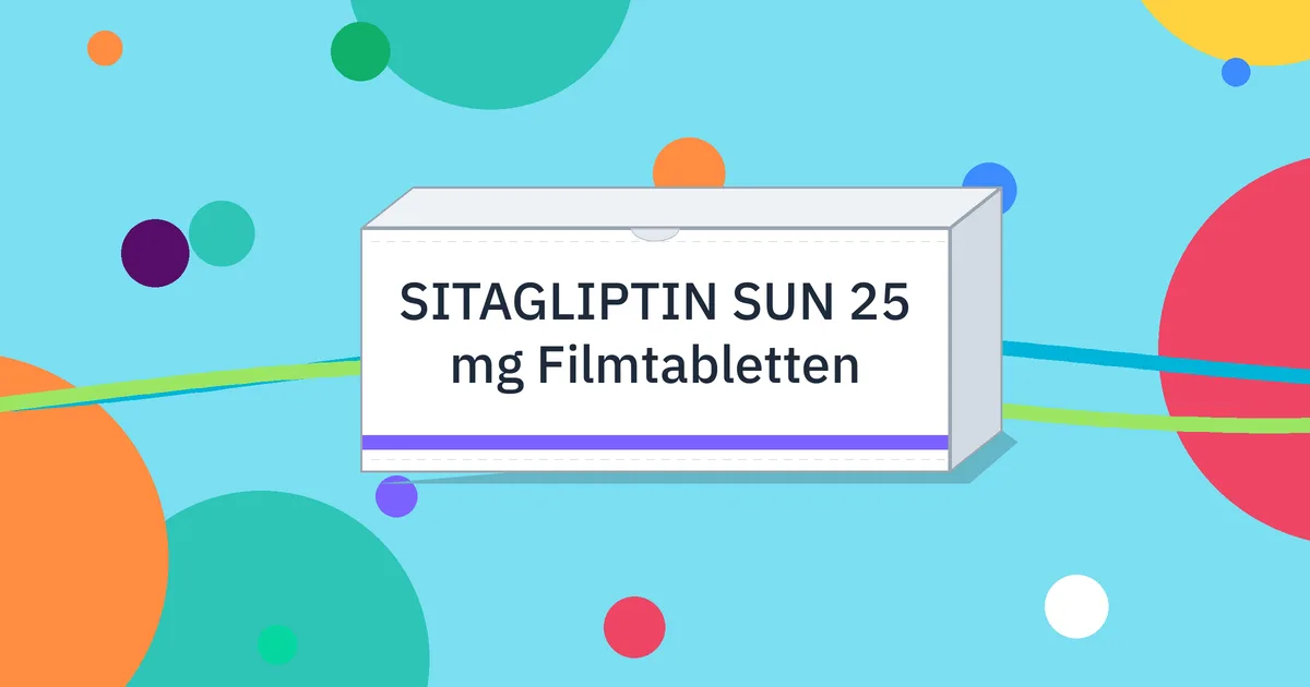 Symbolbild: Packung mit der Aufschrift SITAGLIPTIN SUN 25 mg Filmtabletten (PZN 18026974) – Verfügbarkeit und Bezug in Apotheken in Frankfurt am Main