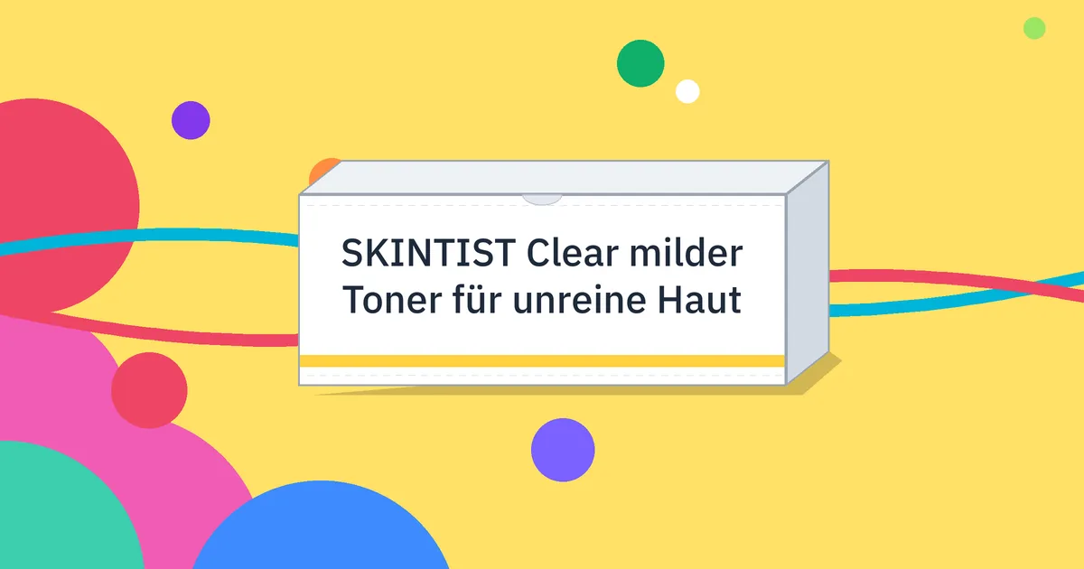Symbolbild: Packung mit der Aufschrift SKINTIST Clear milder Toner für unreine Haut (PZN 17607195) – Verfügbarkeit und Bezug in Apotheken in Frankfurt am Main