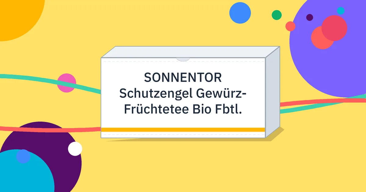 Symbolbild: Packung mit der Aufschrift SONNENTOR Schutzengel Gewürz-Früchtetee Bio Fbtl. (PZN 18902329) – Verfügbarkeit und Bezug in Apotheken in Frankfurt am Main