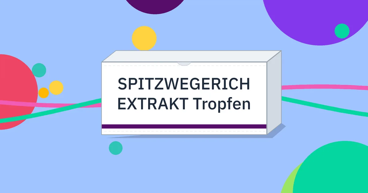 Symbolbild: Packung mit der Aufschrift SPITZWEGERICH EXTRAKT Tropfen (PZN 20211940) – Verfügbarkeit und Bezug in Apotheken in Frankfurt am Main