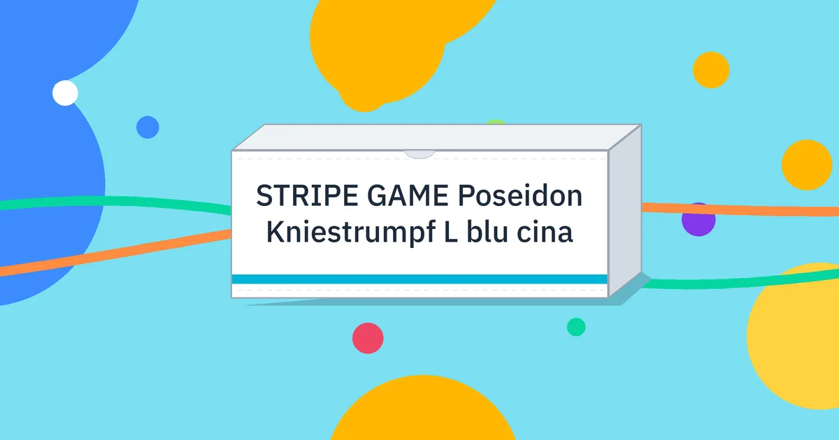 Symbolbild: Packung mit der Aufschrift STRIPE GAME Poseidon Kniestrumpf L blu cina (PZN 20209920) – Verfügbarkeit und Bezug in Apotheken in Frankfurt am Main
