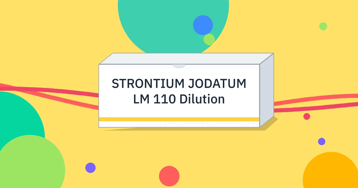 Symbolbild: Packung mit der Aufschrift STRONTIUM JODATUM LM 110 Dilution (PZN 13204230) – Verfügbarkeit und Bezug in Apotheken in Frankfurt am Main