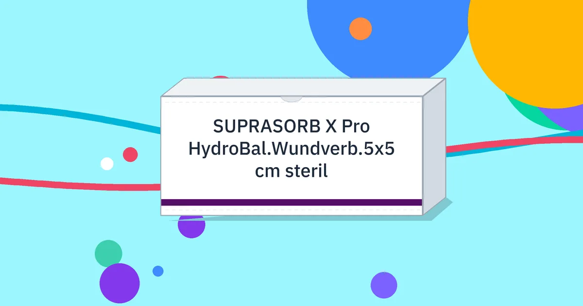 Symbolbild: Packung mit der Aufschrift SUPRASORB X Pro HydroBal.Wundverb.5x5 cm steril (PZN 20741336) – Verfügbarkeit und Bezug in Apotheken in Frankfurt am Main