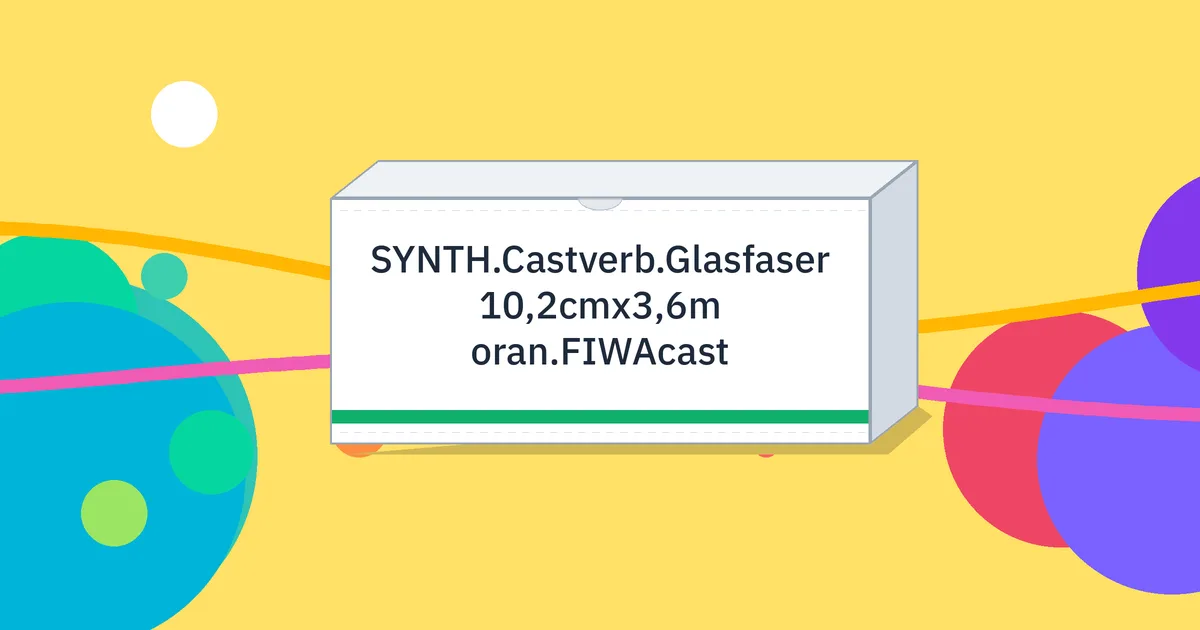 Symbolbild: Packung mit der Aufschrift SYNTH.Castverb.Glasfaser 10,2cmx3,6m oran.FIWAcast (PZN 14130539) – Verfügbarkeit und Bezug in Apotheken in Frankfurt am Main