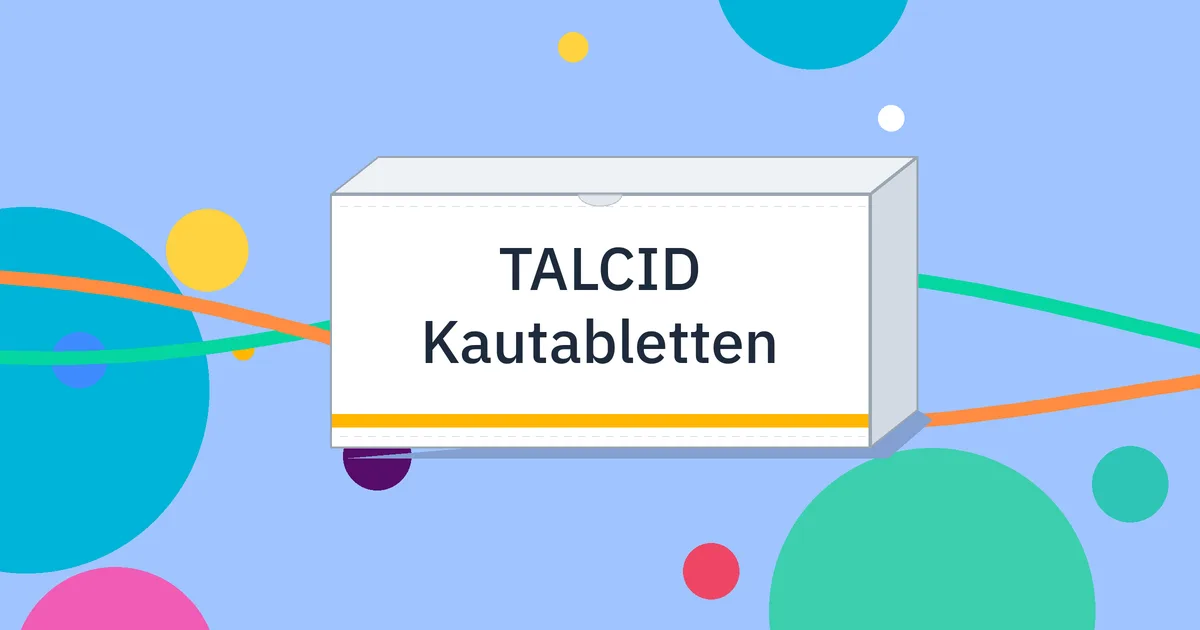 Symbolbild: Packung mit der Aufschrift TALCID Kautabletten (PZN 02530481) – Verfügbarkeit und Bezug in Apotheken in Frankfurt am Main