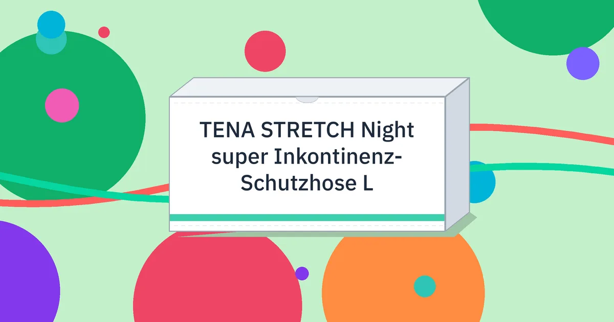 Symbolbild: Packung mit der Aufschrift TENA STRETCH Night super Inkontinenz-Schutzhose L (PZN 19297416) – Verfügbarkeit und Bezug in Apotheken in Frankfurt am Main