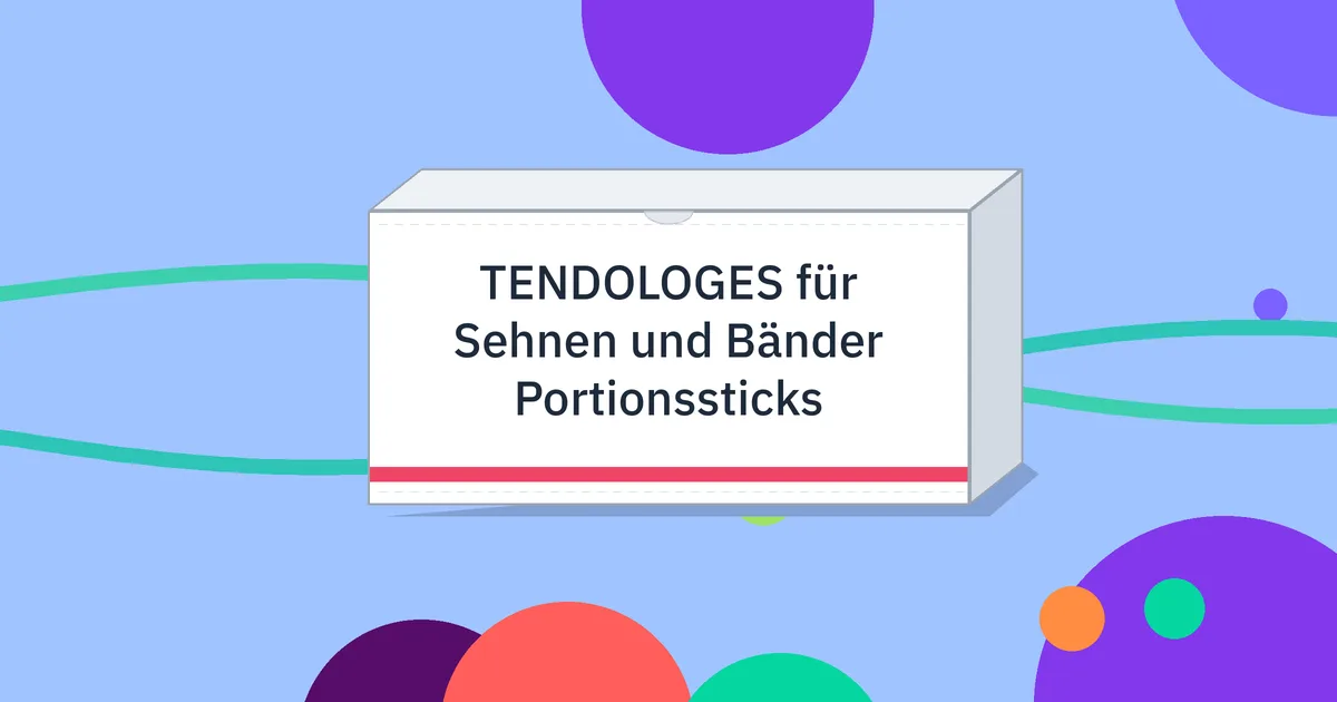 Symbolbild: Packung mit der Aufschrift TENDOLOGES für Sehnen und Bänder Portionssticks (PZN 18354394) – Verfügbarkeit und Bezug in Apotheken in Frankfurt am Main