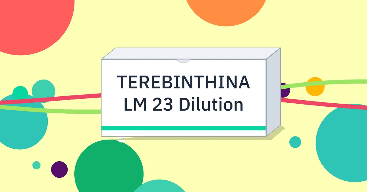 Symbolbild: Packung mit der Aufschrift TEREBINTHINA LM 23 Dilution (PZN 13216730) – Verfügbarkeit und Bezug in Apotheken in Frankfurt am Main