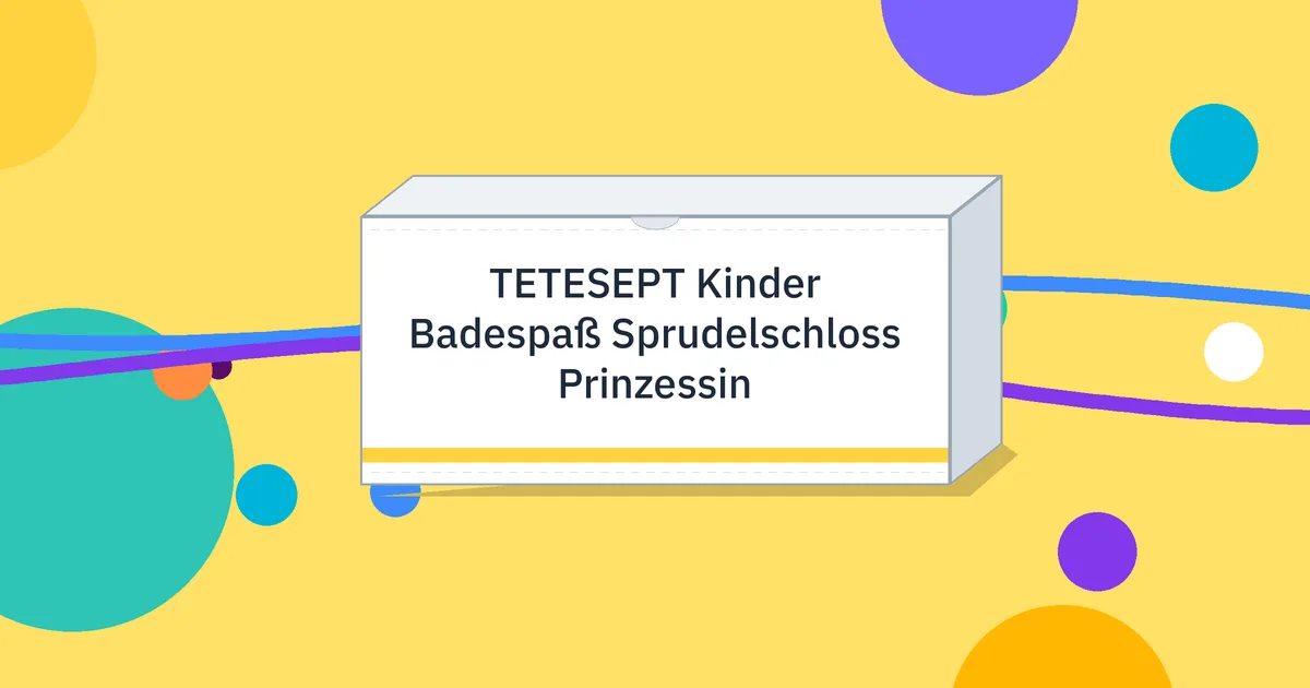 Symbolbild: Packung mit der Aufschrift TETESEPT Kinder Badespaß Sprudelschloss Prinzessin (PZN 10296450) – Verfügbarkeit und Bezug in Apotheken in Frankfurt am Main