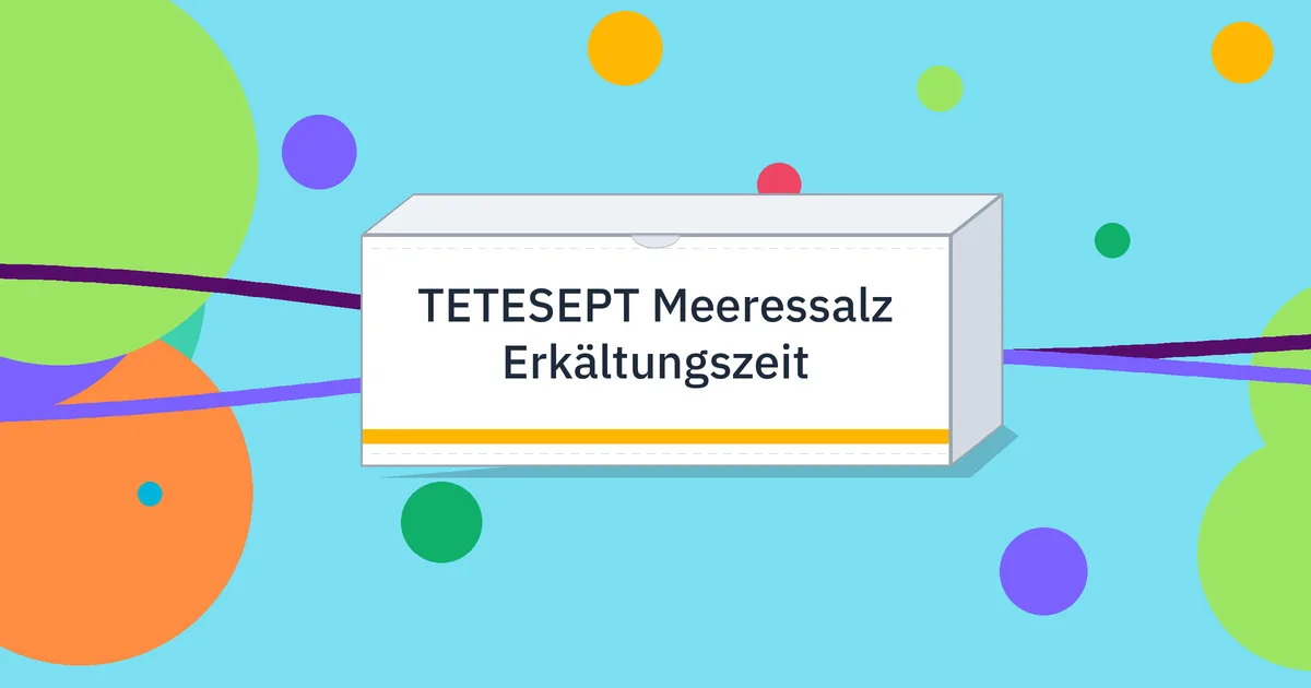 Symbolbild: Packung mit der Aufschrift TETESEPT Meeressalz Erkältungszeit (PZN 17438249) – Verfügbarkeit und Bezug in Apotheken in Frankfurt am Main