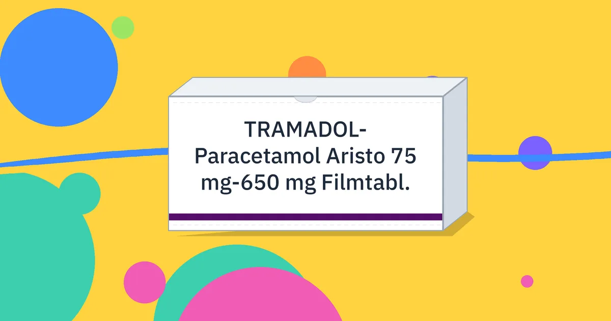 Symbolbild: Packung mit der Aufschrift TRAMADOL-Paracetamol Aristo 75 mg-650 mg Filmtabl. (PZN 11242692) – Verfügbarkeit und Bezug in Apotheken in Frankfurt am Main