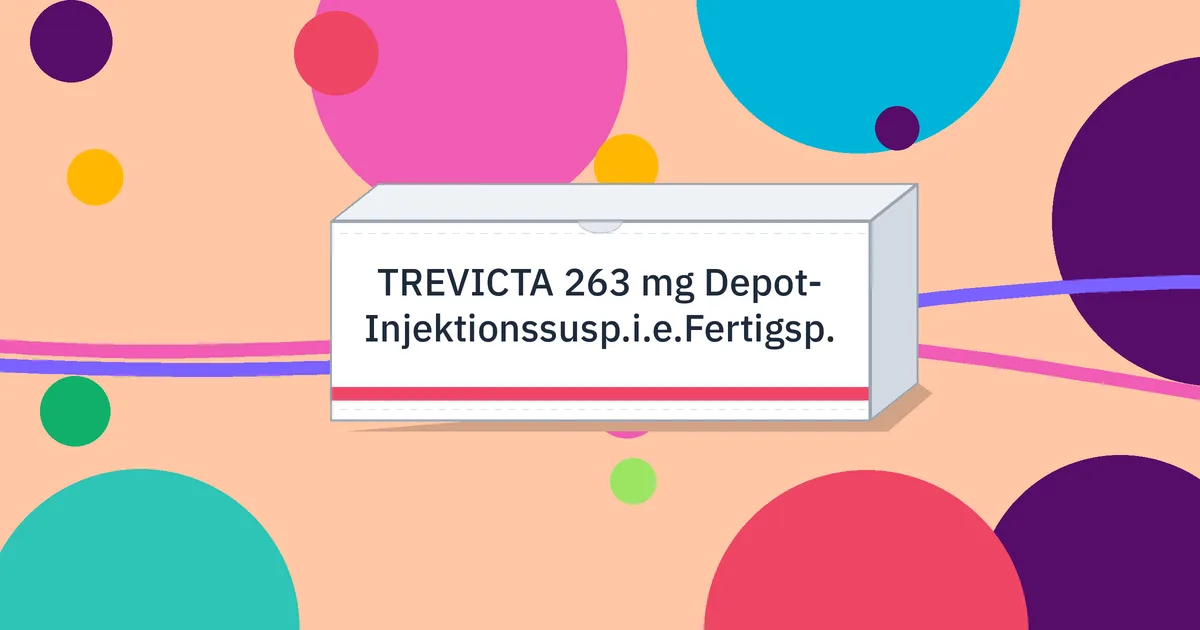 Symbolbild: Packung mit der Aufschrift TREVICTA 263 mg Depot-Injektionssusp.i.e.Fertigsp. (PZN 18062622) – Verfügbarkeit und Bezug in Apotheken in Frankfurt am Main
