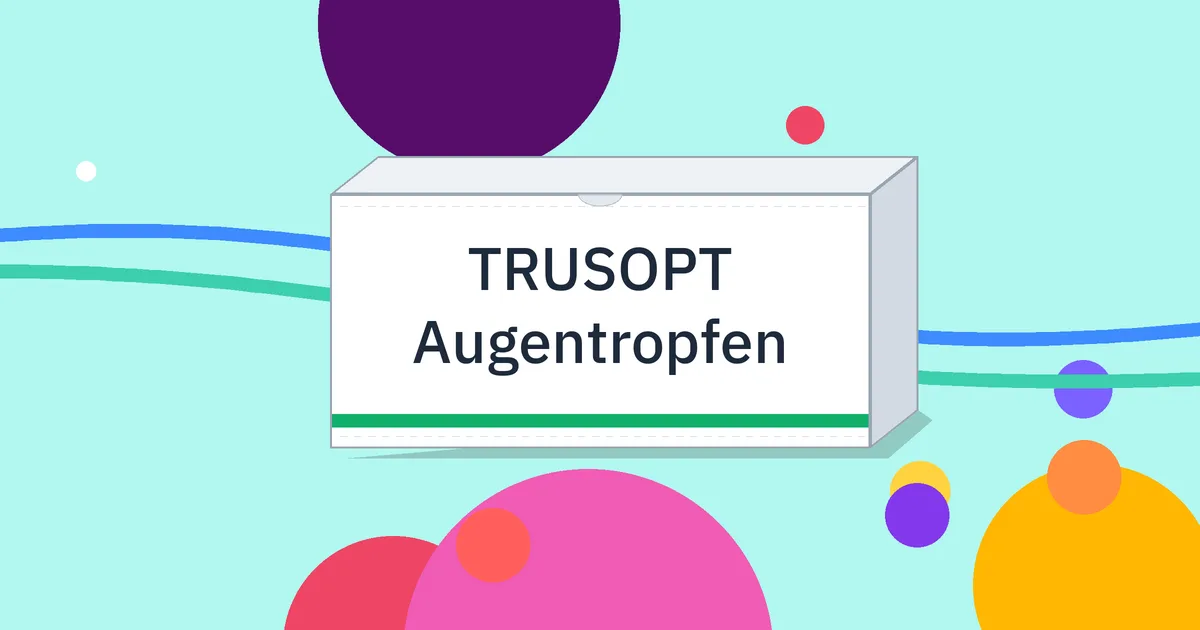 Symbolbild: Packung mit der Aufschrift TRUSOPT Augentropfen (PZN 06437873) – Verfügbarkeit und Bezug in Apotheken in Frankfurt am Main