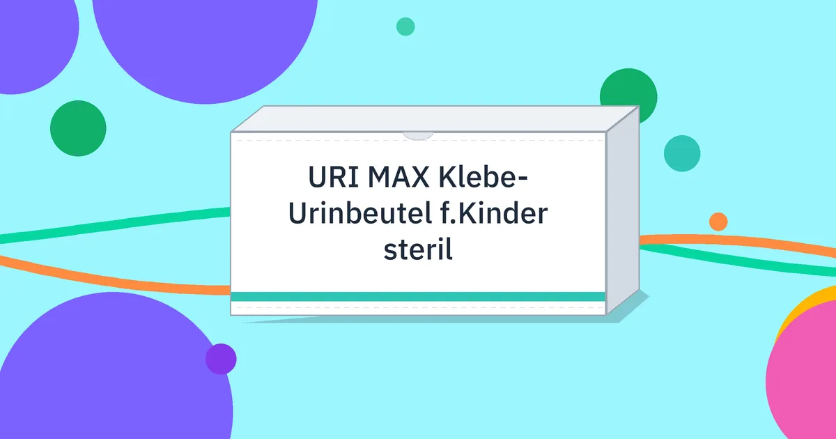 Symbolbild: Packung mit der Aufschrift URI MAX Klebe-Urinbeutel f.Kinder steril (PZN 09920788) – Verfügbarkeit und Bezug in Apotheken in Frankfurt am Main