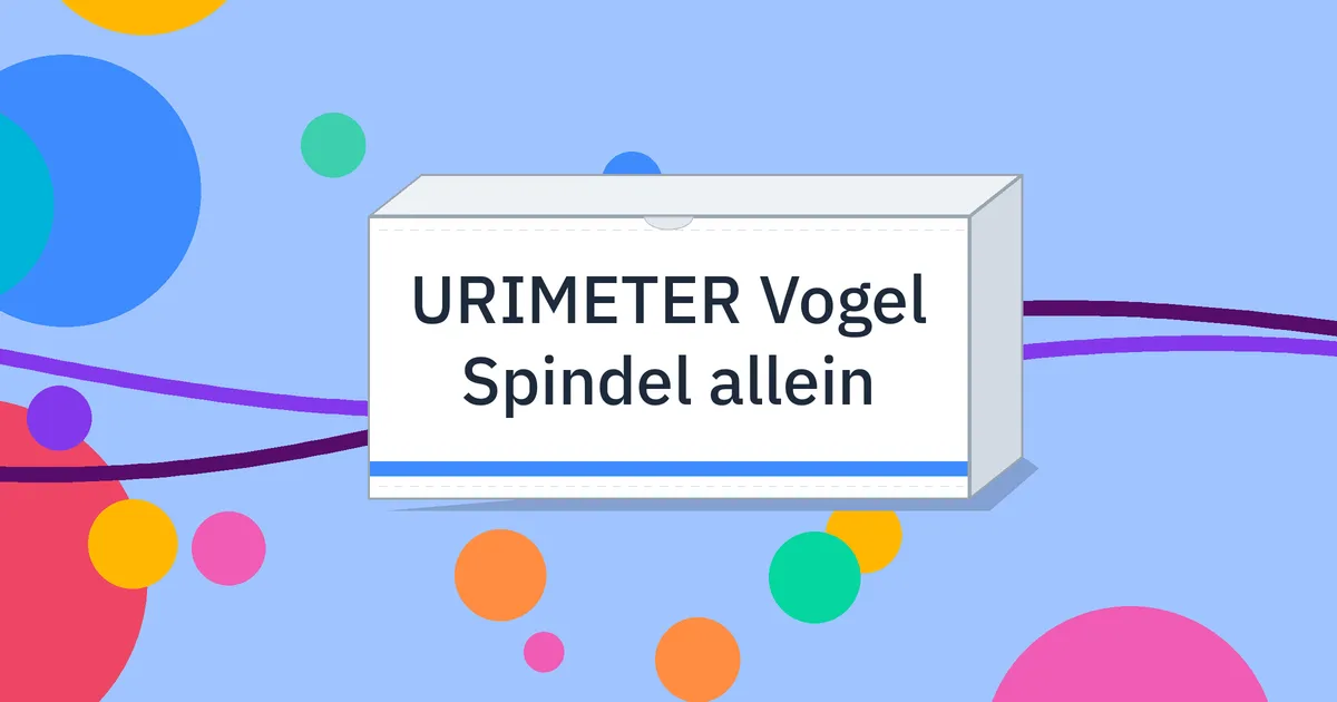 Symbolbild: Packung mit der Aufschrift URIMETER Vogel Spindel allein (PZN 04865903) – Verfügbarkeit und Bezug in Apotheken in Frankfurt am Main