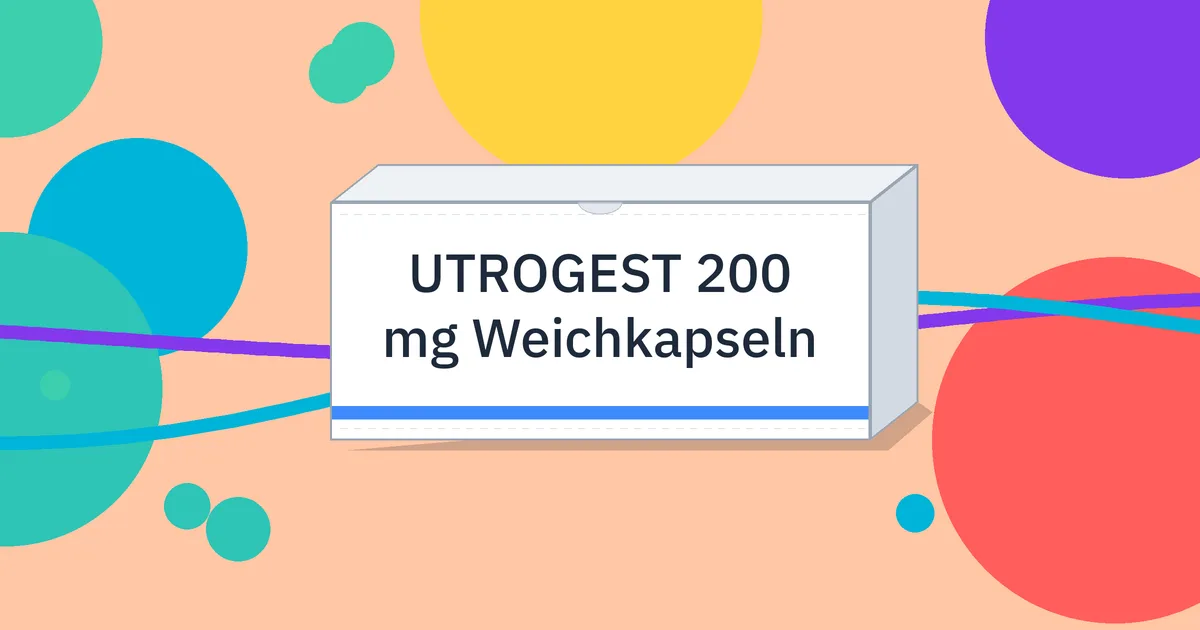 Symbolbild: Packung mit der Aufschrift UTROGEST 200 mg Weichkapseln (PZN 12405280) – Verfügbarkeit und Bezug in Apotheken in Frankfurt am Main