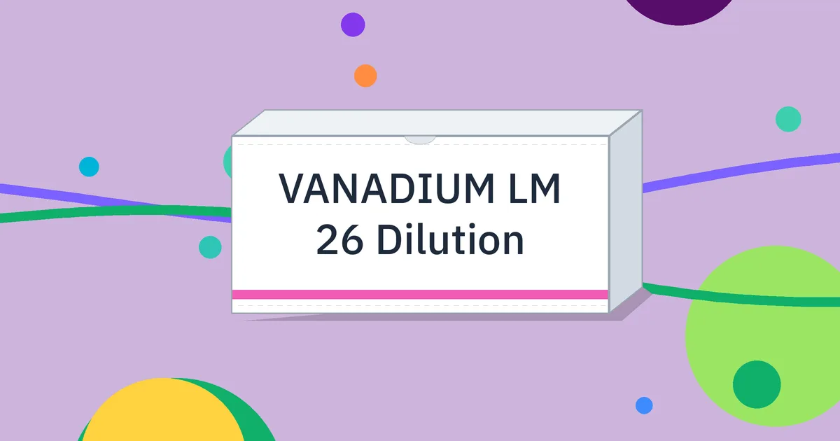 Symbolbild: Packung mit der Aufschrift VANADIUM LM 26 Dilution (PZN 13262894) – Verfügbarkeit und Bezug in Apotheken in Frankfurt am Main