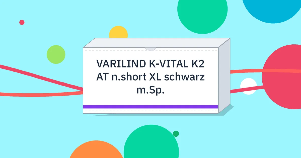 Symbolbild: Packung mit der Aufschrift VARILIND K-VITAL K2 AT n.short XL schwarz m.Sp. (PZN 20561924) – Verfügbarkeit und Bezug in Apotheken in Frankfurt am Main