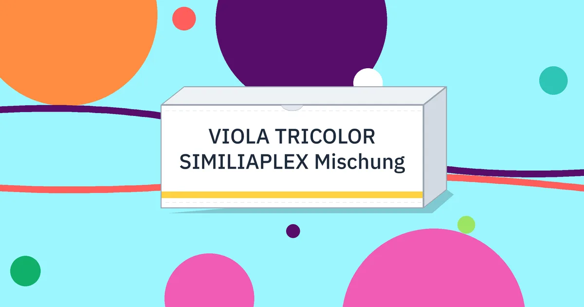 Symbolbild: Packung mit der Aufschrift VIOLA TRICOLOR SIMILIAPLEX Mischung (PZN 14264961) – Verfügbarkeit und Bezug in Apotheken in Frankfurt am Main