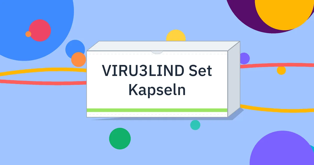 Symbolbild: Packung mit der Aufschrift VIRU3LIND Set Kapseln (PZN 16770510) – Verfügbarkeit und Bezug in Apotheken in Frankfurt am Main
