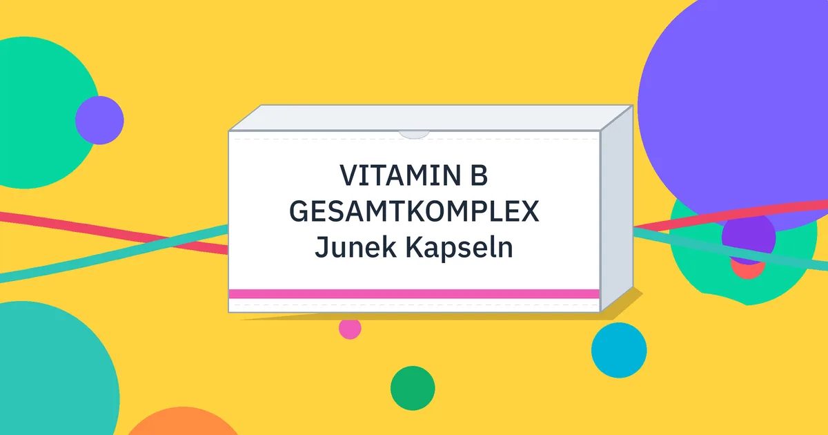 Symbolbild: Packung mit der Aufschrift VITAMIN B GESAMTKOMPLEX Junek Kapseln (PZN 10051524) – Verfügbarkeit und Bezug in Apotheken in Frankfurt am Main
