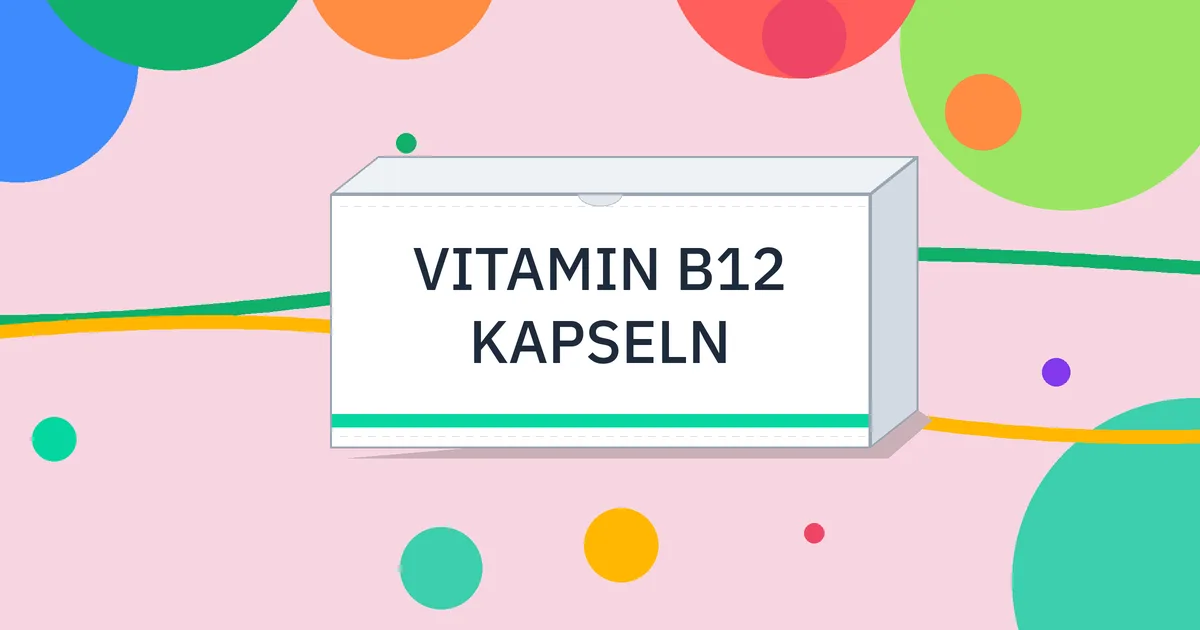 Symbolbild: Packung mit der Aufschrift VITAMIN B12 KAPSELN (PZN 10097992) – Verfügbarkeit und Bezug in Apotheken in Frankfurt am Main
