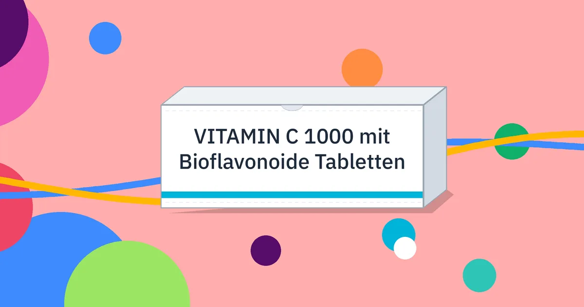 Symbolbild: Packung mit der Aufschrift VITAMIN C 1000 mit Bioflavonoide Tabletten (PZN 10063326) – Verfügbarkeit und Bezug in Apotheken in Frankfurt am Main