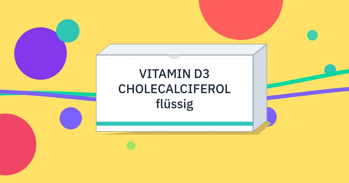 Symbolbild: Packung mit der Aufschrift VITAMIN D3 CHOLECALCIFEROL flüssig (PZN 15437234) – Verfügbarkeit und Bezug in Apotheken in Frankfurt am Main