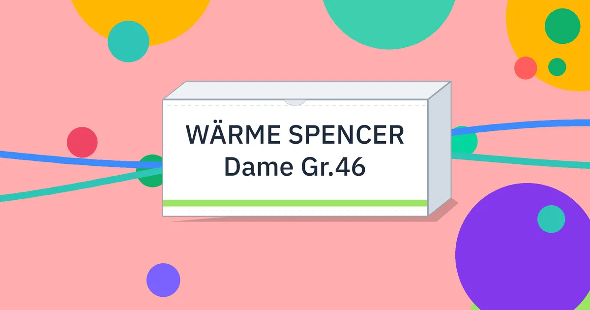 Symbolbild: Packung mit der Aufschrift WÄRME SPENCER Dame Gr.46 (PZN 02445717) – Verfügbarkeit und Bezug in Apotheken in Frankfurt am Main