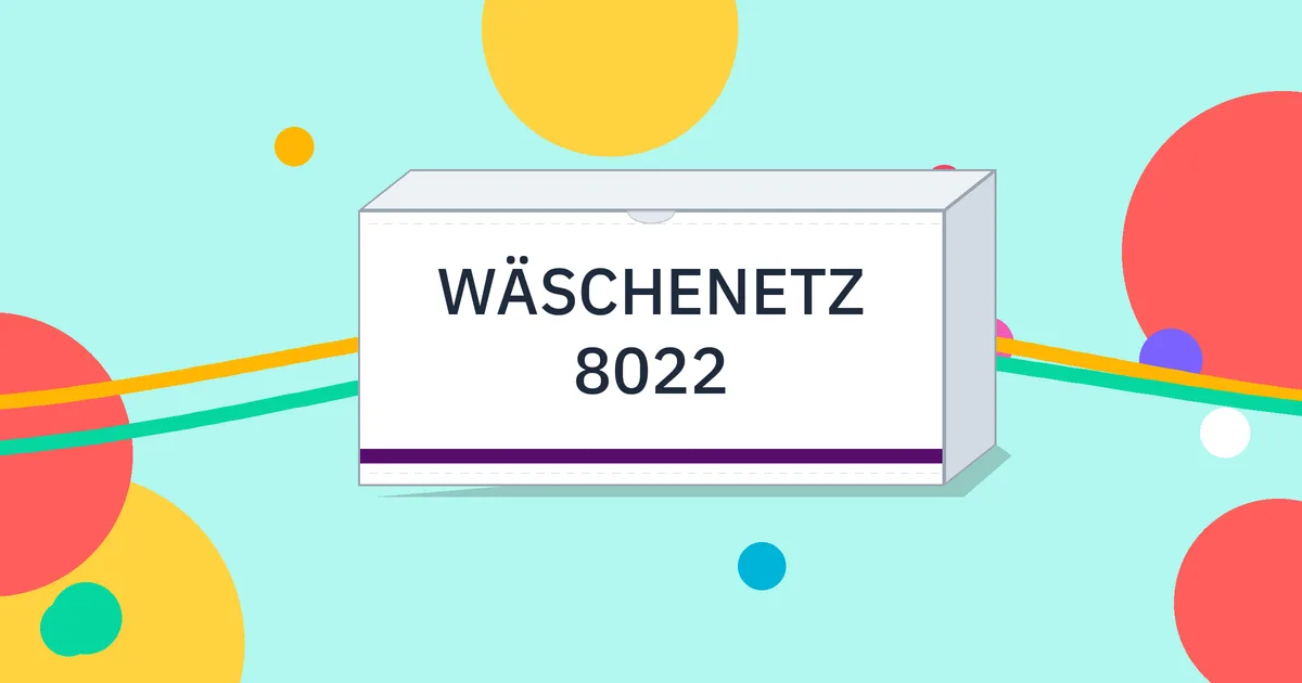 Symbolbild: Packung mit der Aufschrift WÄSCHENETZ 8022 (PZN 11576074) – Verfügbarkeit und Bezug in Apotheken in Frankfurt am Main