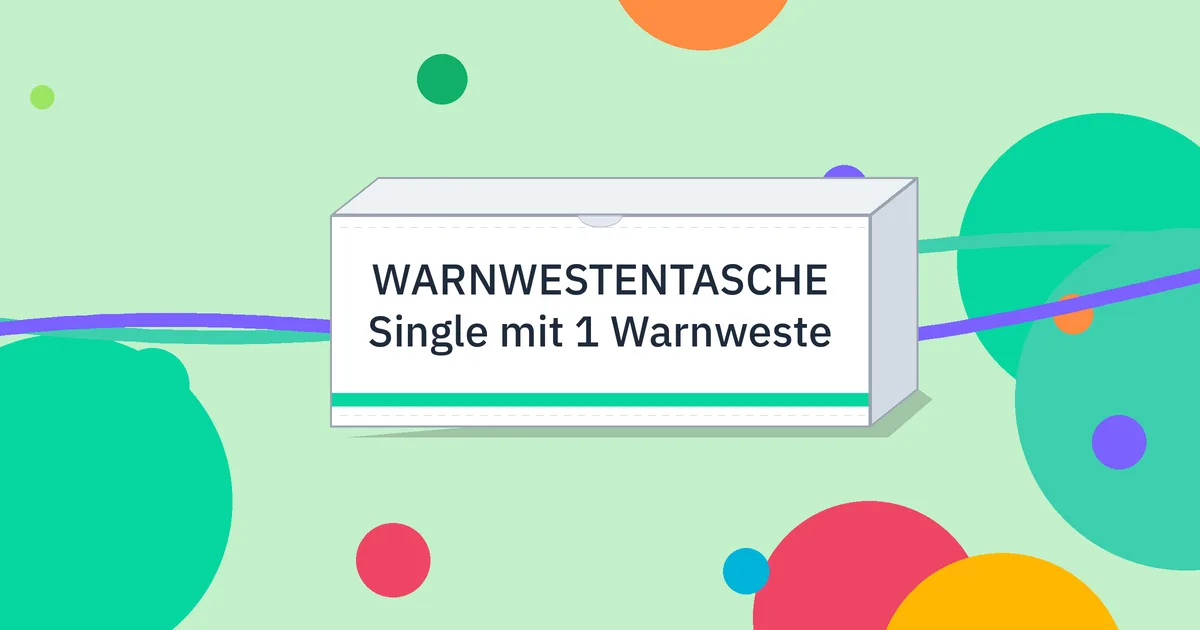 Symbolbild: Packung mit der Aufschrift WARNWESTENTASCHE Single mit 1 Warnweste (PZN 13250448) – Verfügbarkeit und Bezug in Apotheken in Frankfurt am Main