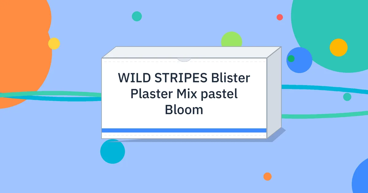 Symbolbild: Packung mit der Aufschrift WILD STRIPES Blister Plaster Mix pastel Bloom (PZN 20355099) – Verfügbarkeit und Bezug in Apotheken in Frankfurt am Main