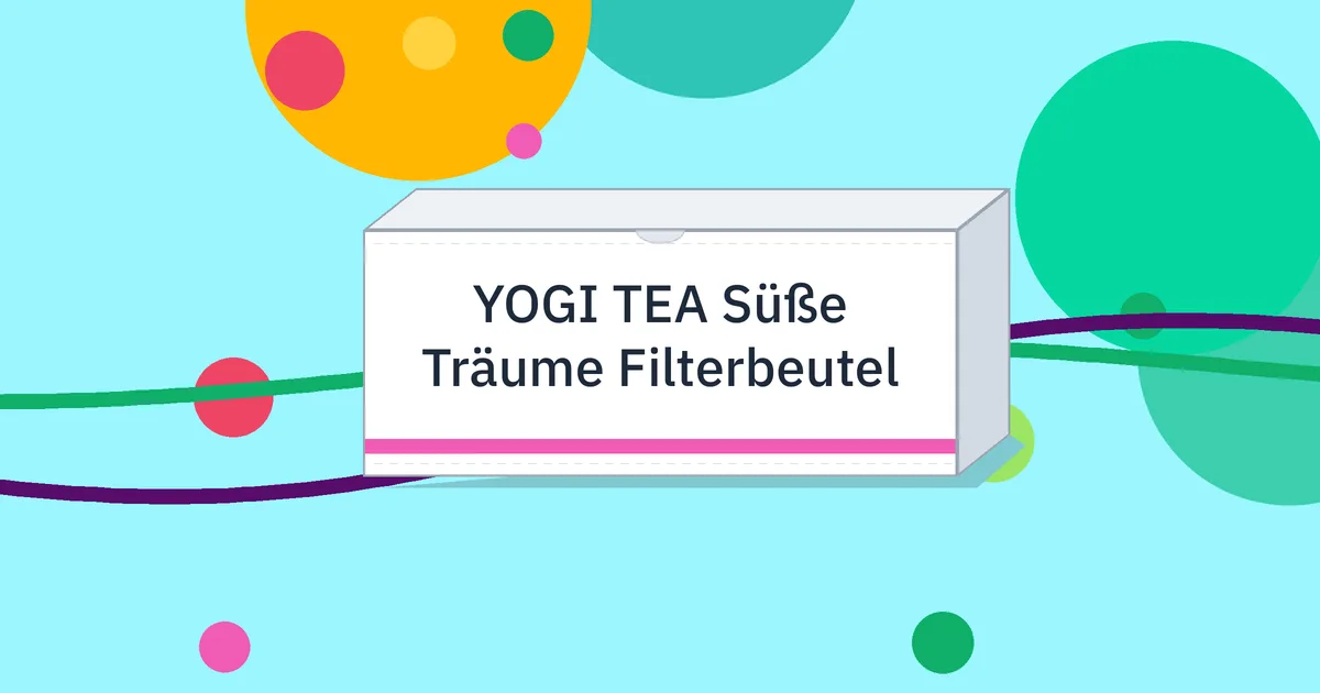 Symbolbild: Packung mit der Aufschrift YOGI TEA Süße Träume Filterbeutel (PZN 19863376) – Verfügbarkeit und Bezug in Apotheken in Frankfurt am Main