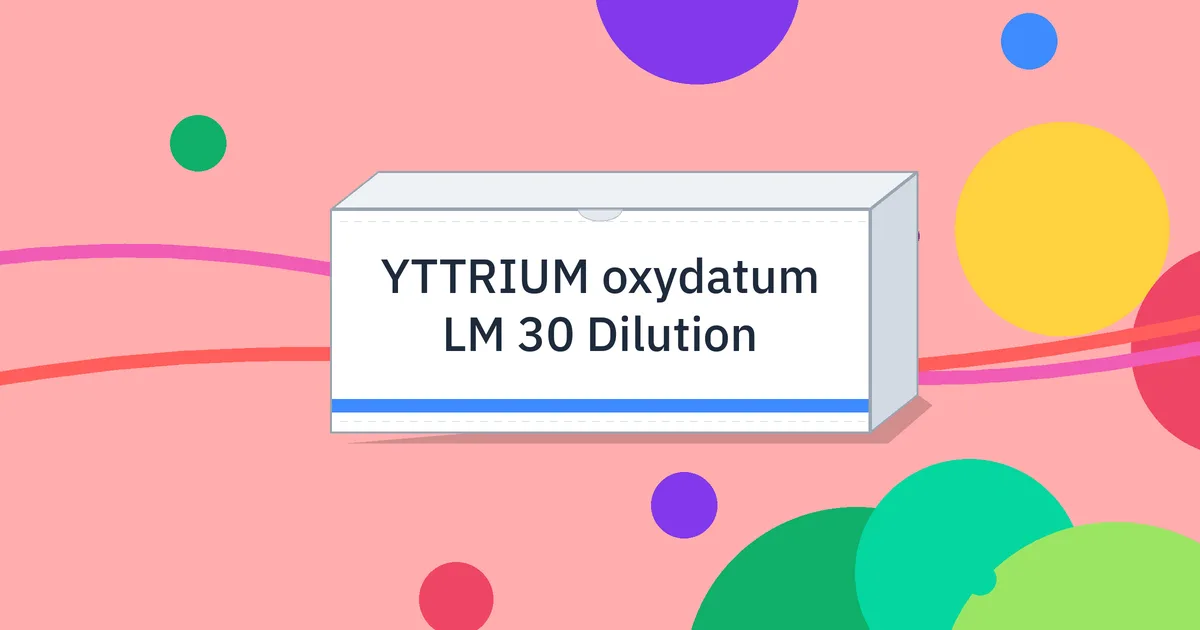 Symbolbild: Packung mit der Aufschrift YTTRIUM oxydatum LM 30 Dilution (PZN 13288238) – Verfügbarkeit und Bezug in Apotheken in Frankfurt am Main