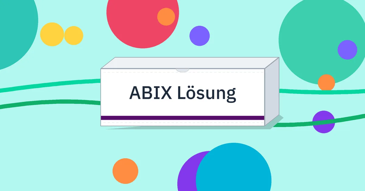 Symbolbild: Packung mit der Aufschrift ABIX Lösung (PZN 04953530) – Verfügbarkeit und Bezug in Apotheken in Frankfurt am Main