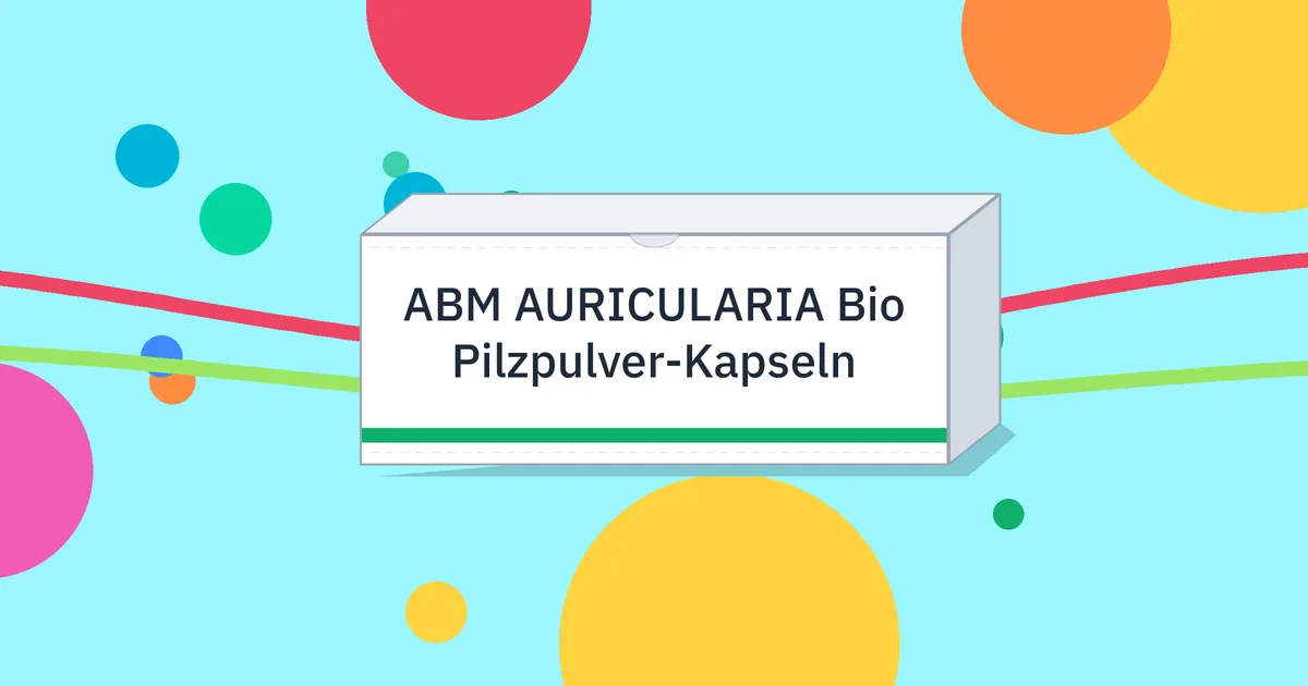 Symbolbild: Packung mit der Aufschrift ABM AURICULARIA Bio Pilzpulver-Kapseln (PZN 19710164) – Verfügbarkeit und Bezug in Apotheken in Frankfurt am Main