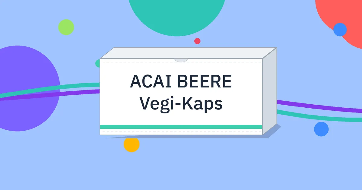 Symbolbild: Packung mit der Aufschrift ACAI BEERE Vegi-Kaps (PZN 13981873) – Verfügbarkeit und Bezug in Apotheken in Frankfurt am Main