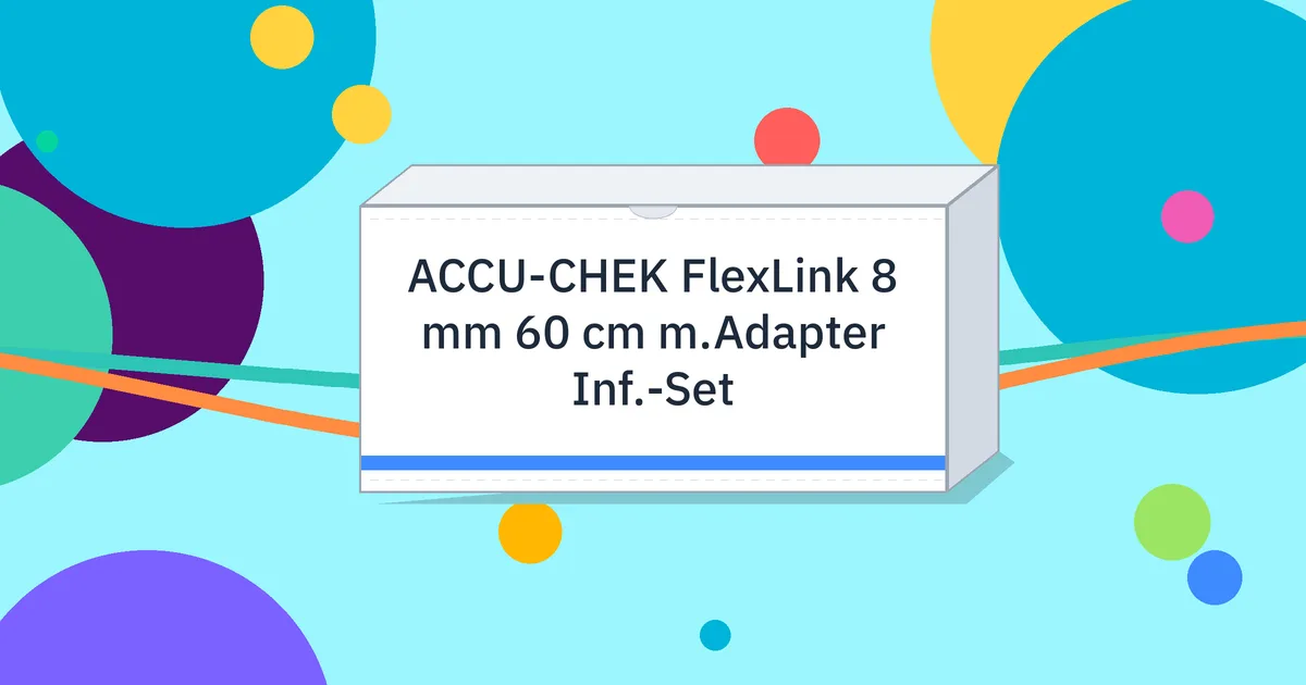 Symbolbild: Packung mit der Aufschrift ACCU-CHEK FlexLink 8 mm 60 cm m.Adapter Inf.-Set (PZN 19767744) – Verfügbarkeit und Bezug in Apotheken in Frankfurt am Main