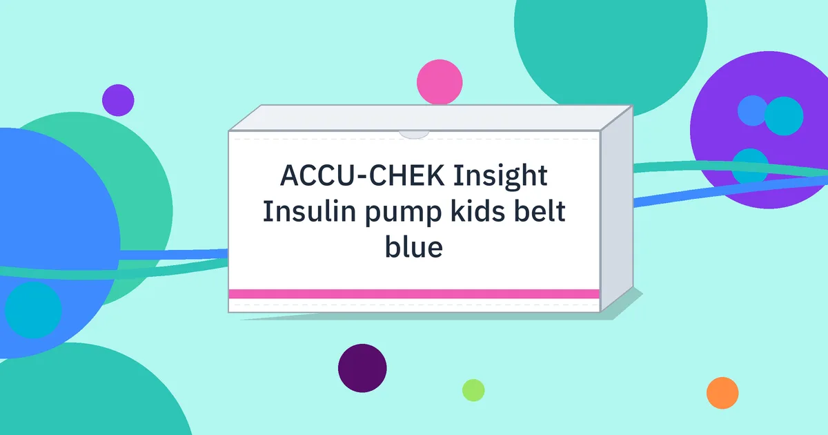 Symbolbild: Packung mit der Aufschrift ACCU-CHEK Insight Insulin pump kids belt blue (PZN 09315538) – Verfügbarkeit und Bezug in Apotheken in Frankfurt am Main